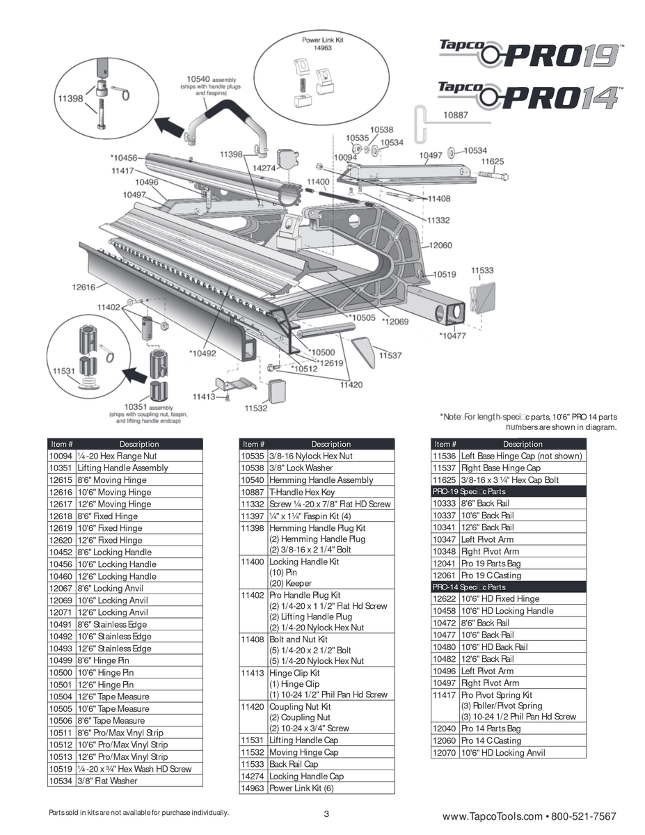 Power link kit, universal kit for Tapco aluminum benders – RDSI